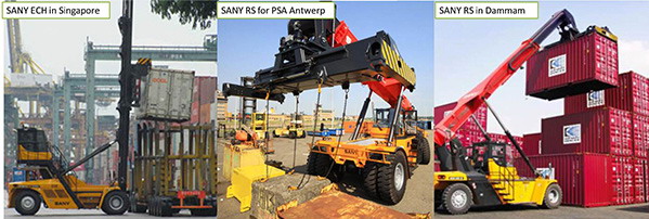 SANY reach stackers and ECHs served in PSA terminals worldwide